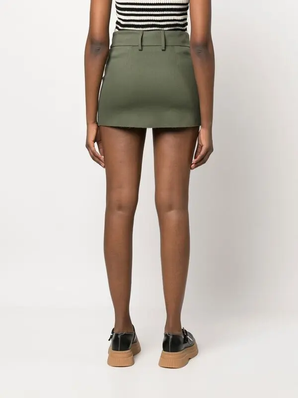 BLANCA VITA Concealed-front Fastening Mini Skirt - Green
