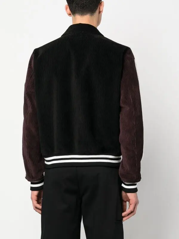Amiri Panelled Corduroy Varsity Jacket - Black