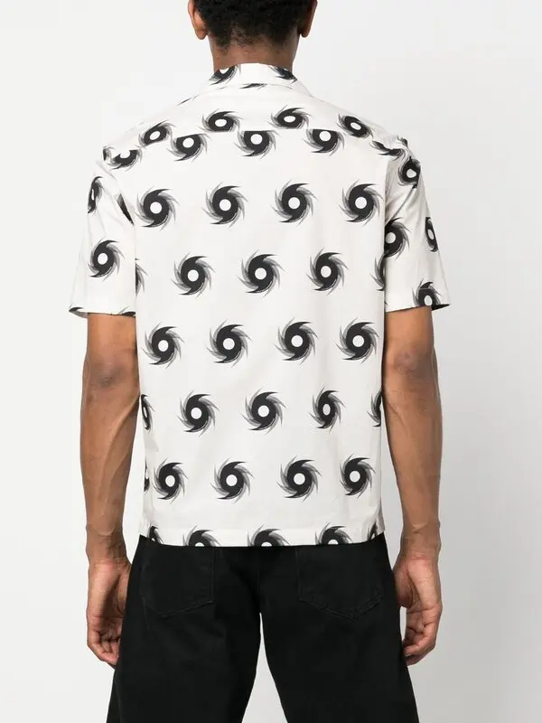 Palm Angels Hurricane-print Cotton Bowling Shirt