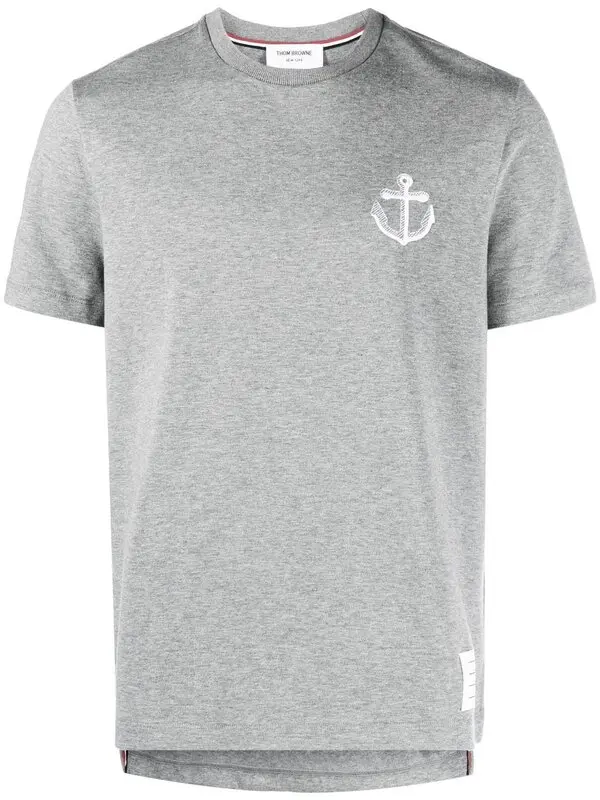 Thom Browne Anchor-embroidered Cotton T-shirt