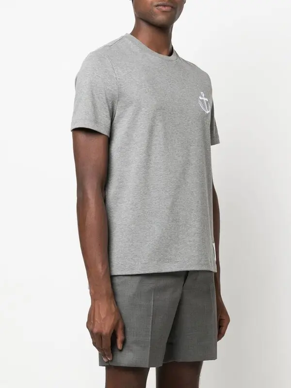 Thom Browne Anchor-embroidered Cotton T-shirt