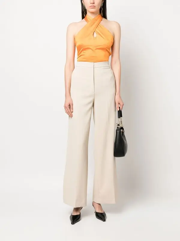 BLANCA VITA Overlapping-panel Palazzo Pants - Neutrals