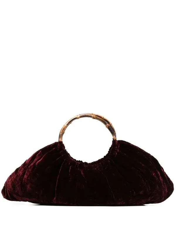 COMME des Garcons velours design bag 結 Comme Des GarçOns Velvet Ruched Shoulder Bag - Red | Editorialist