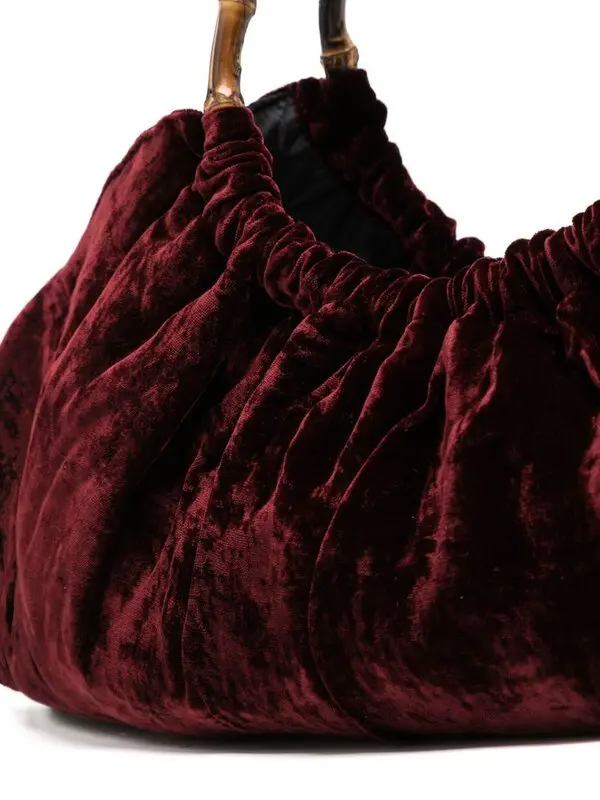 Comme Des GarçOns Velvet Ruched Shoulder Bag - Red | Editorialist