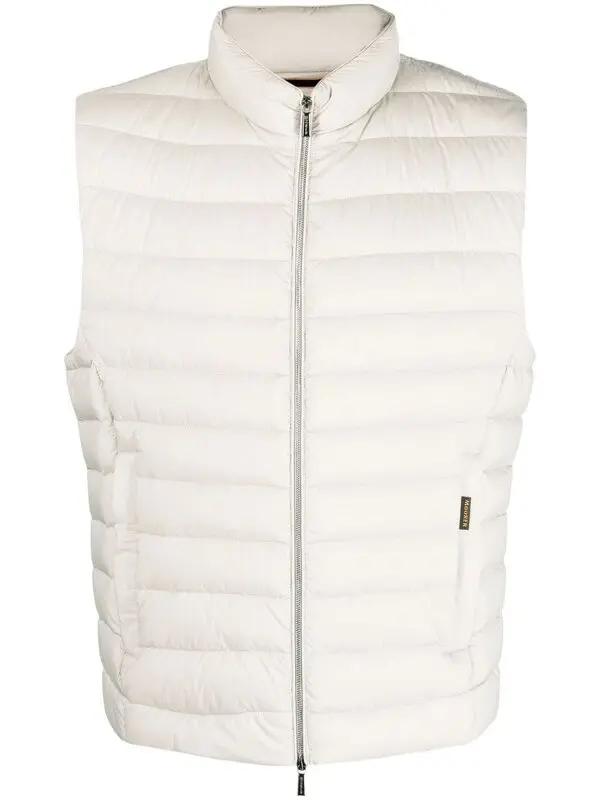 MOORER Padded Zip-up Gilet - Neutrals