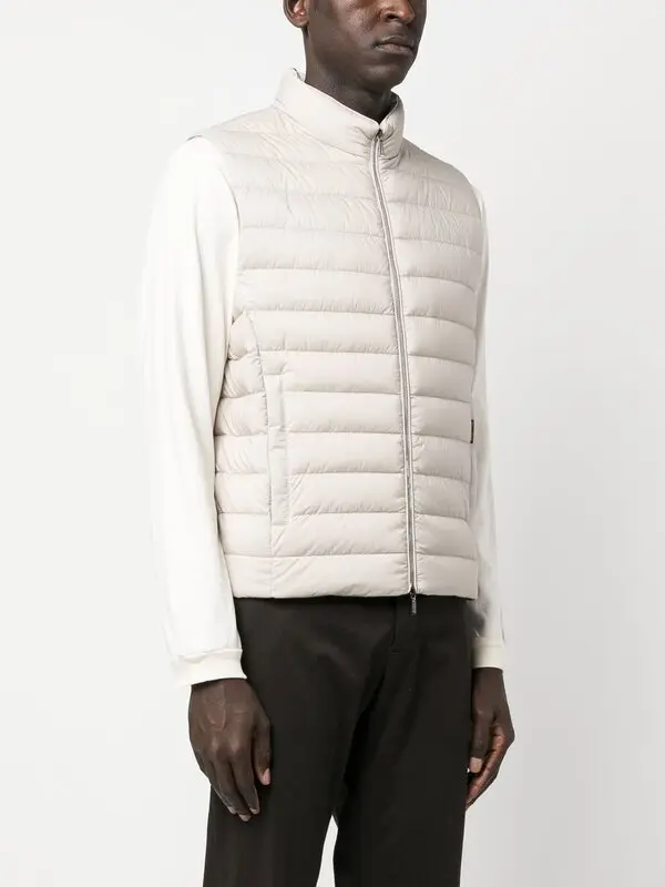 MOORER Padded Zip-up Gilet - Neutrals