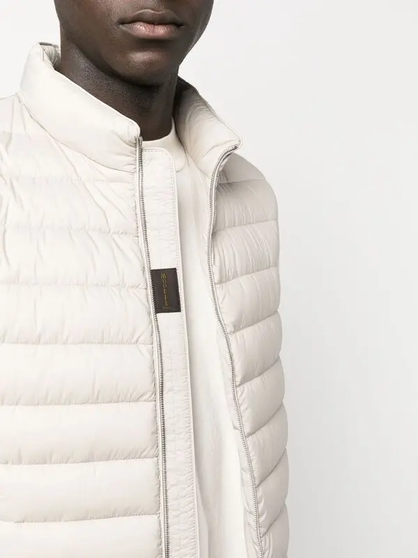 MOORER Padded Zip-up Gilet - Neutrals