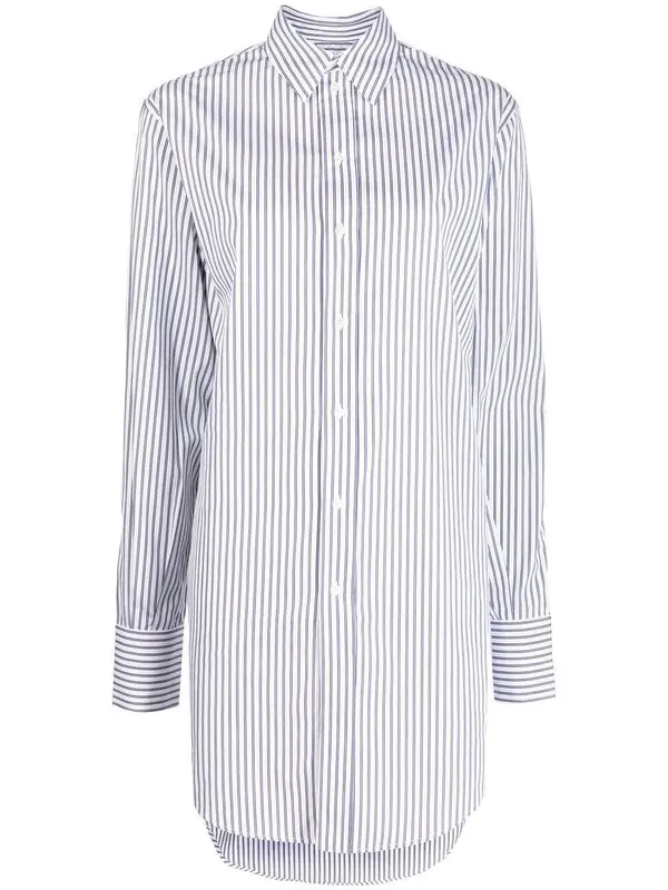 SA SU PHI Striped Silk Shirt Dress