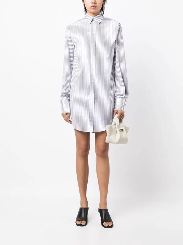SA SU PHI Striped Silk Shirt Dress