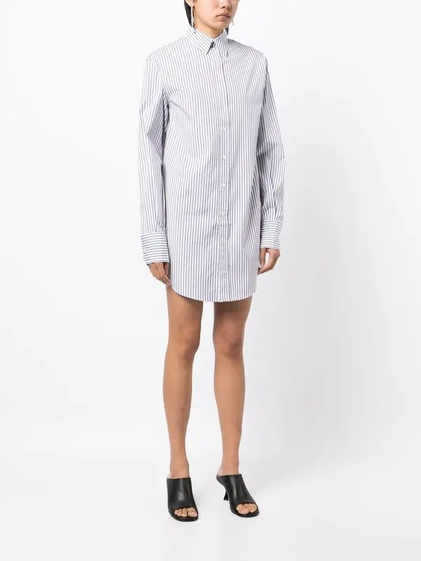 SA SU PHI Striped Silk Shirt Dress