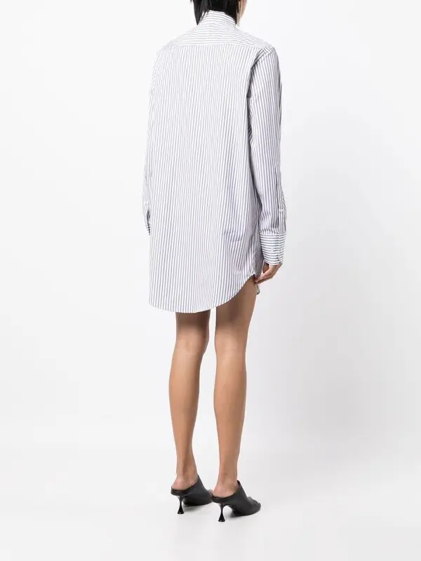 SA SU PHI Striped Silk Shirt Dress