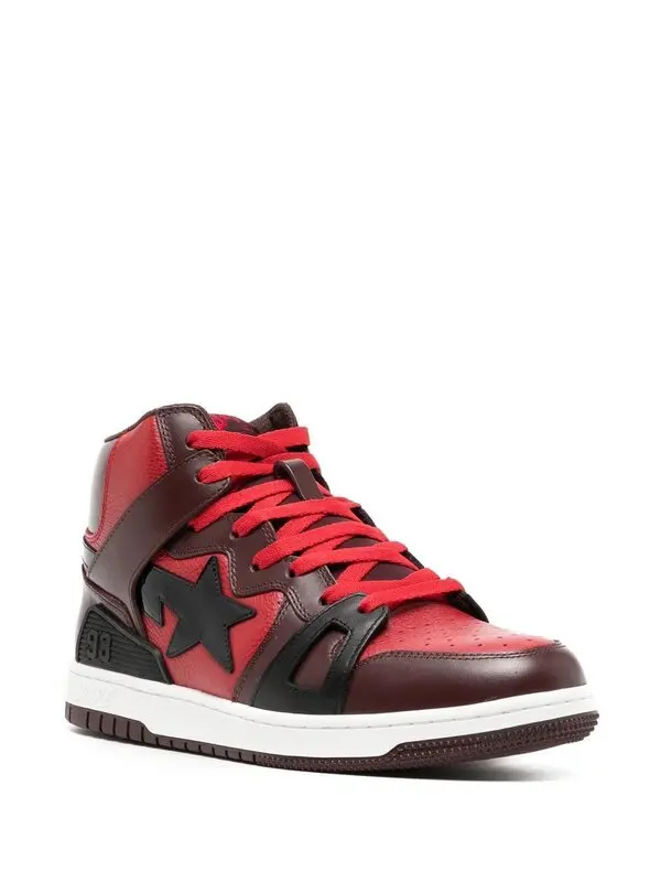 A Bathing Ape® Bape Sta 3 Hi M2 Sneakers - Red | Editorialist