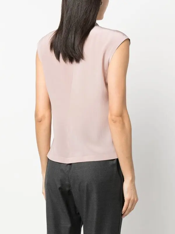 Brunello Cucinelli Wrap-front Silk Blouse - Pink