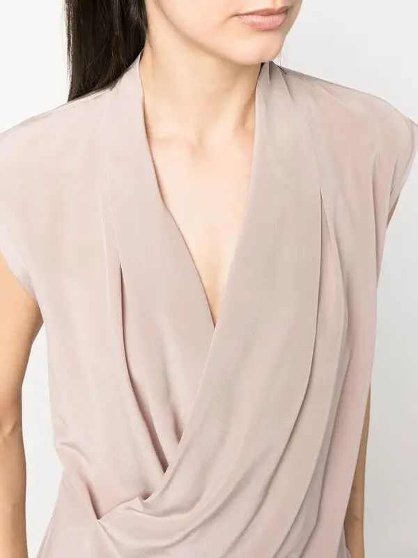 Brunello Cucinelli Wrap-front Silk Blouse - Pink
