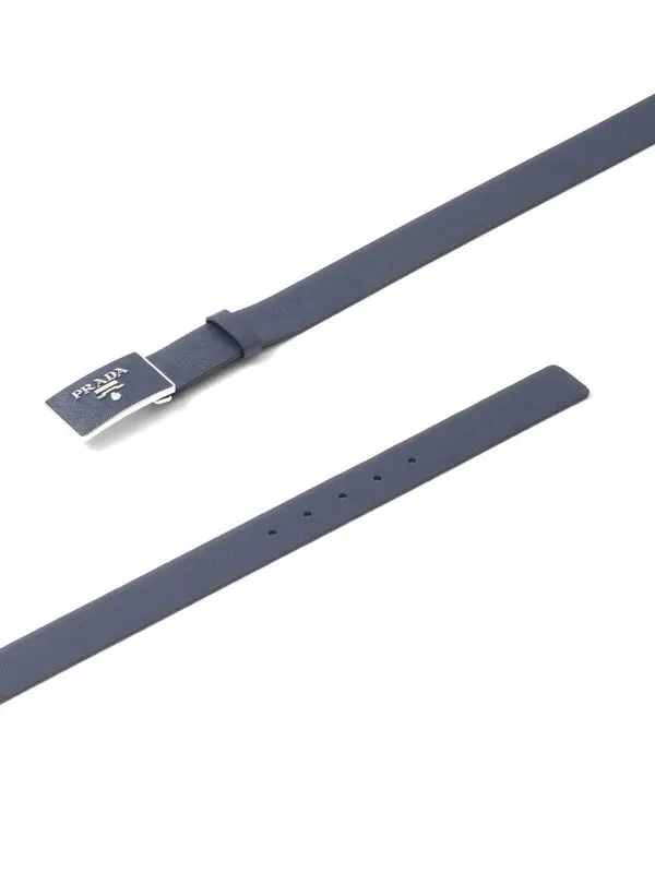 Prada Saffiano Leather Belt - Blue