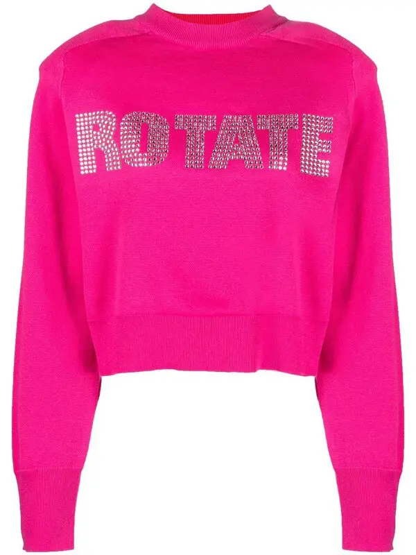 ROTATE BY BIRGER CHRISTENSEN Shandy Rhinestone-embellished Jumper - Pink