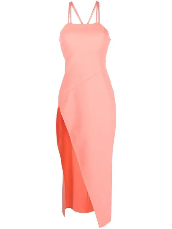 Attico Fujiko Double-strap Midi Dress - Pink