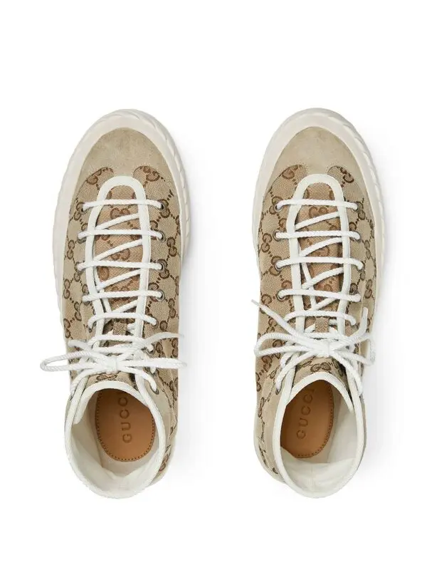 Gucci Gg Monogram High-Top Sneakers - Neutrals | Editorialist