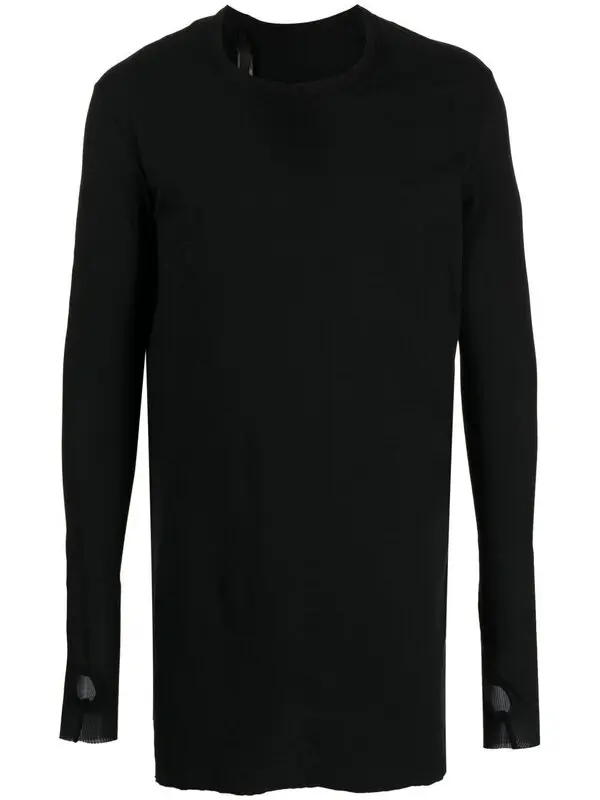 Boris Bidjan Saberi Crew Neck Longline Top - Black