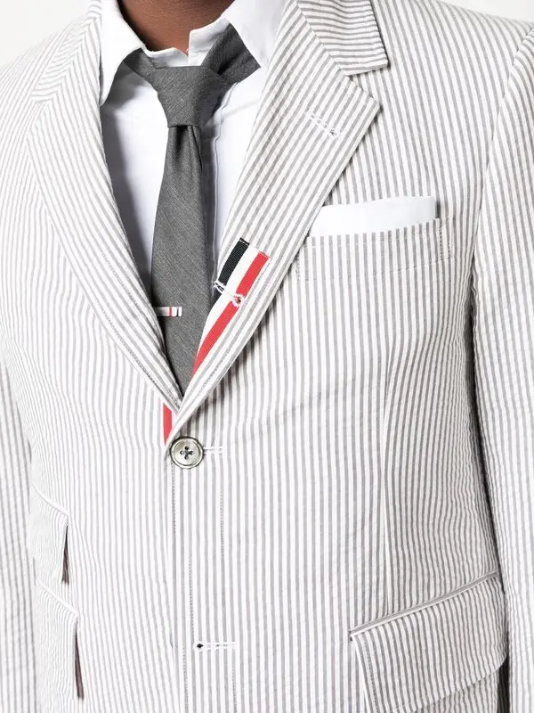 Thom Browne Seersucker Single-breasted Blazer