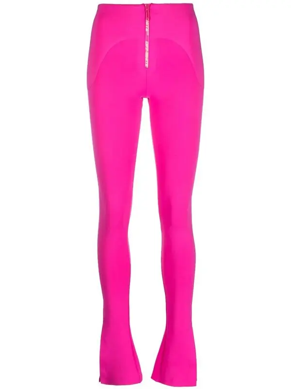 Off-White Zip-front Side-slit Leggings