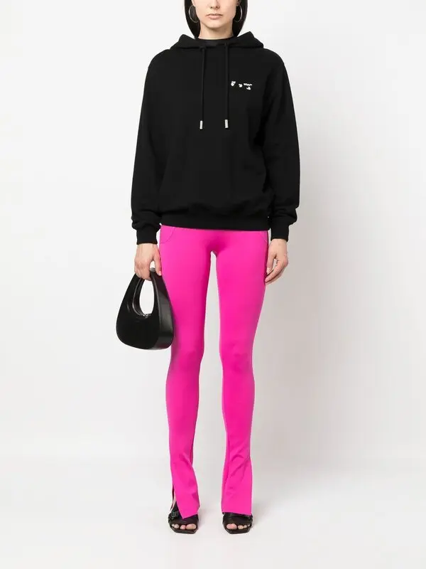 Off-White Zip-front Side-slit Leggings