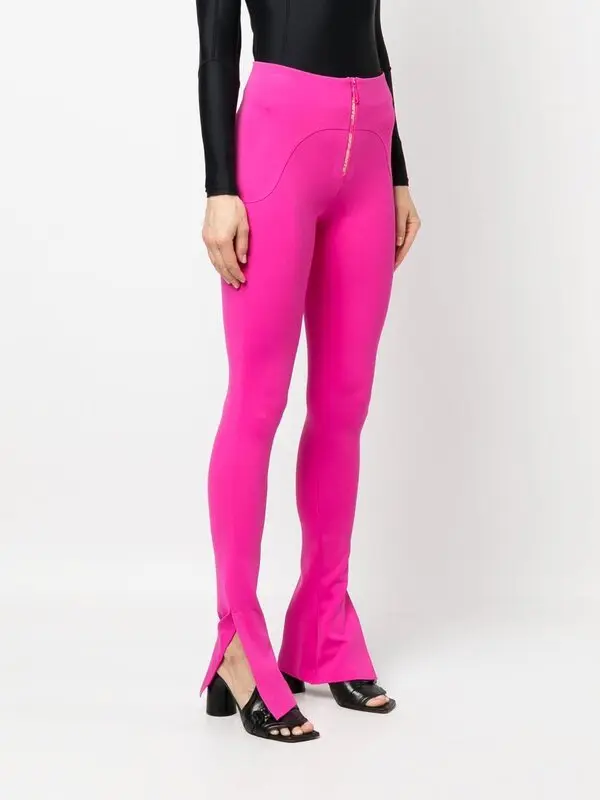 Off-White Zip-front Side-slit Leggings