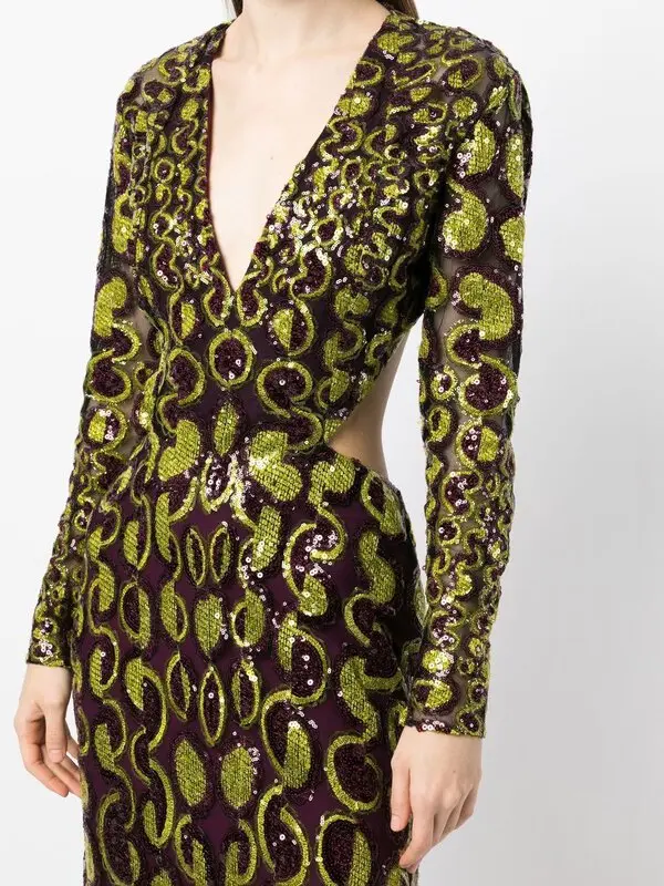 Elie Saab Embroidered Open-back Gown