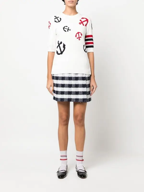 Thom Browne Anchor Intarsia Knit Top