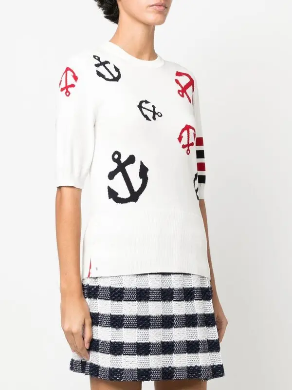 Thom Browne Anchor Intarsia Knit Top