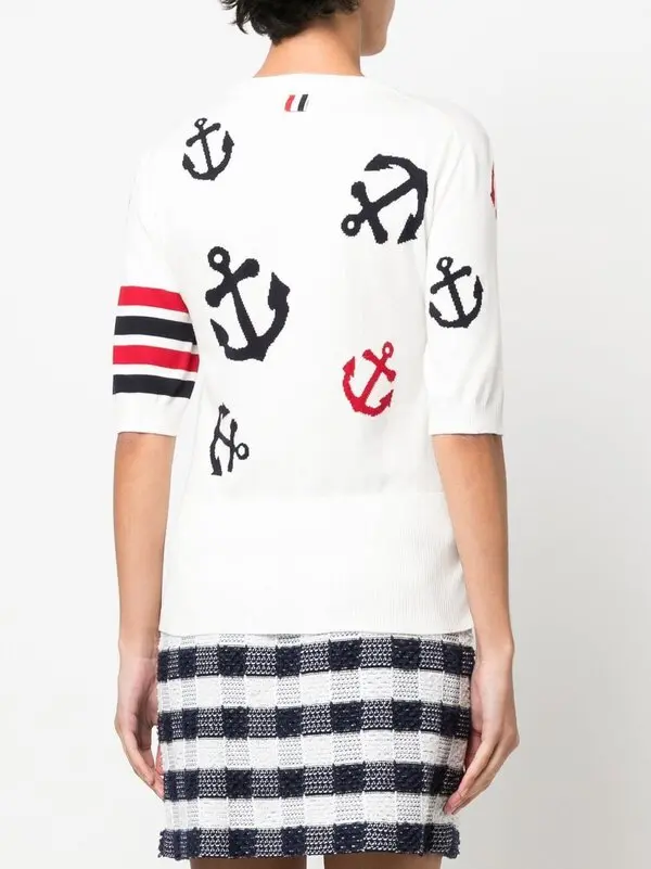 Thom Browne Anchor Intarsia Knit Top