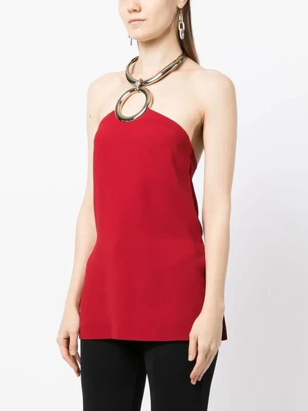 Elie Saab Necklace-collar Halterneck Top - Red