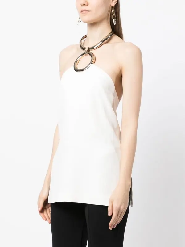 Elie Saab Necklace-collar Halterneck Top - White