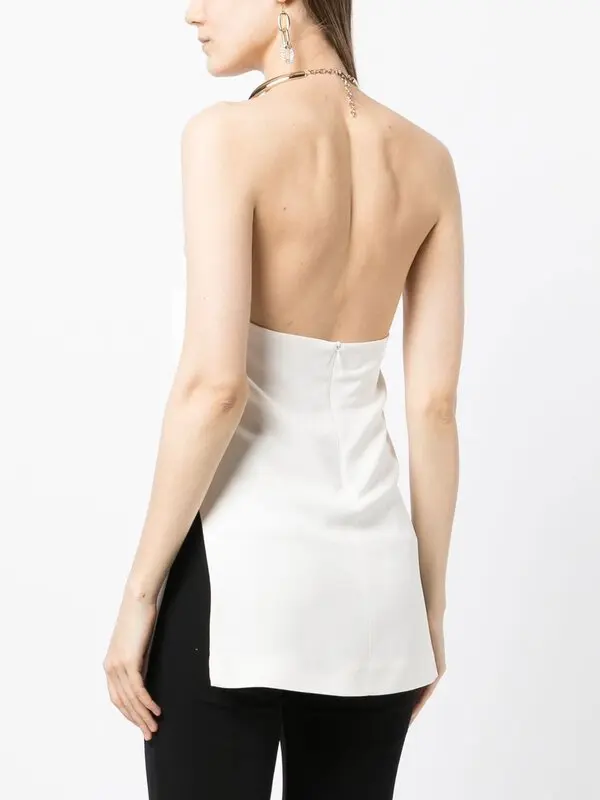 Elie Saab Necklace-collar Halterneck Top - White