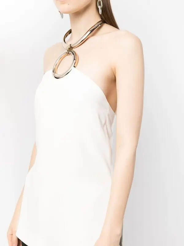 Elie Saab Necklace-collar Halterneck Top - White
