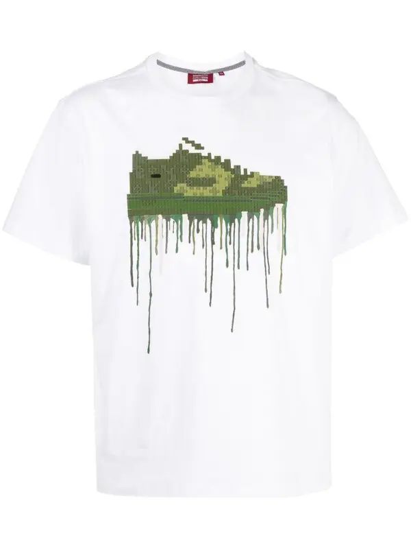MOSTLY HEARD RARELY SEEN Green Louis Cotton T-shirt - White