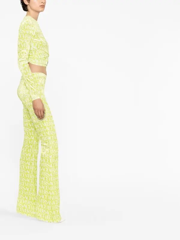 Versace Logo-print Cut-out Crop Top