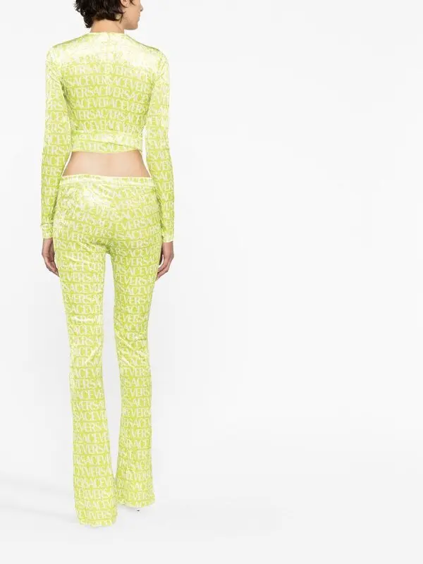 Versace Logo-print Cut-out Crop Top