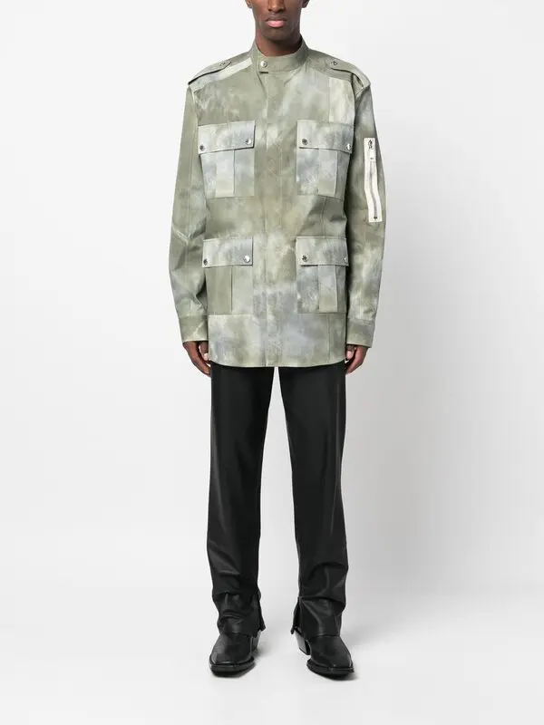 Balmain Faded-effect Military Jacket - Green