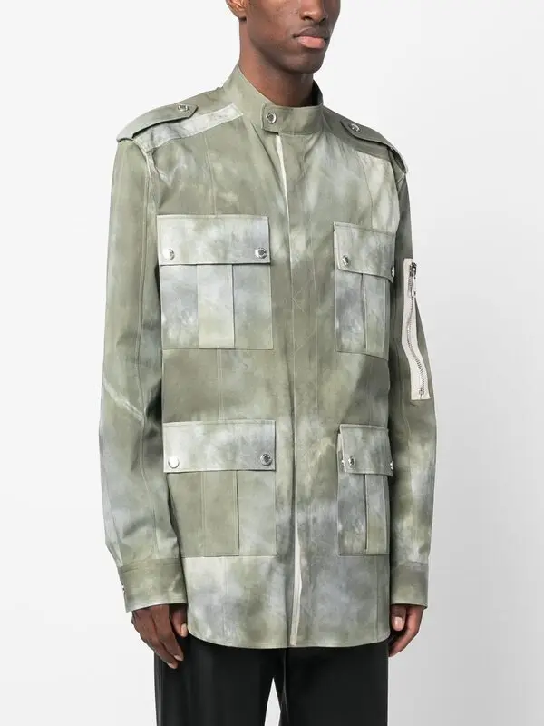Balmain Faded-effect Military Jacket - Green