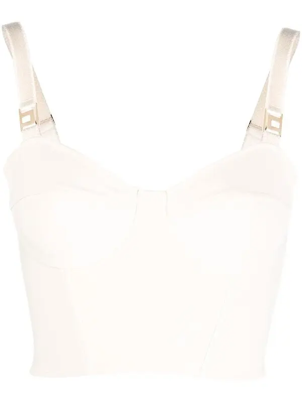 Elisabetta Franchi Bustier Bralette Top - Neutrals