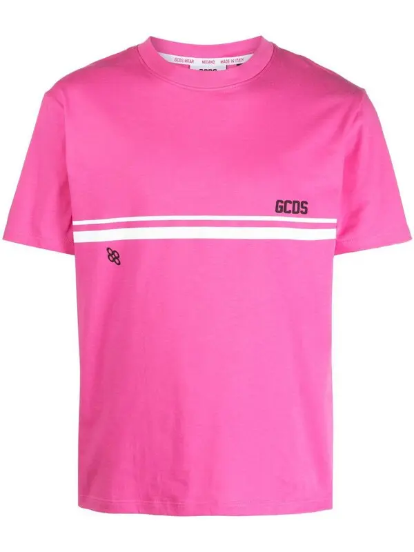 Gcds Logo-print Short-sleeve T-shirt - Pink