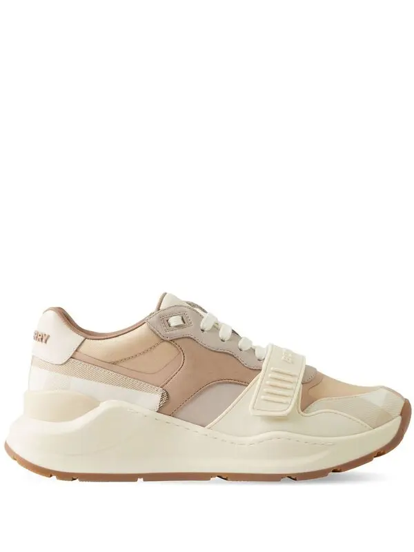 Burberry Check Panelled-detail Sneakers - Neutrals