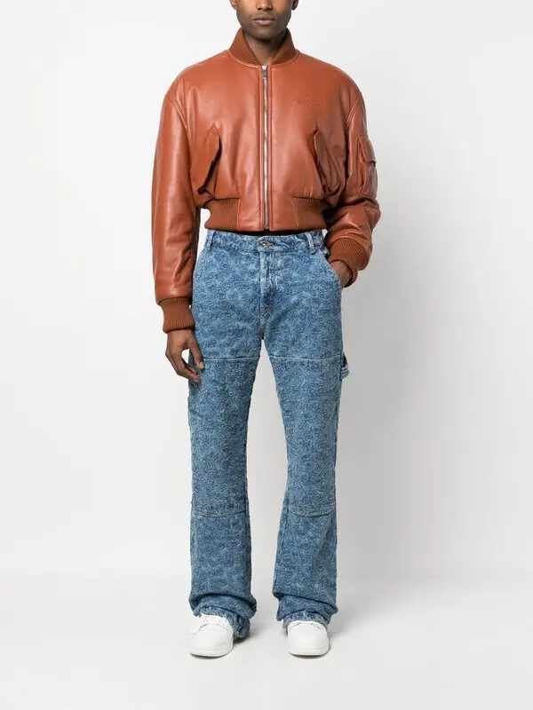 Off-White Floral-embroidery Carpenter Jeans
