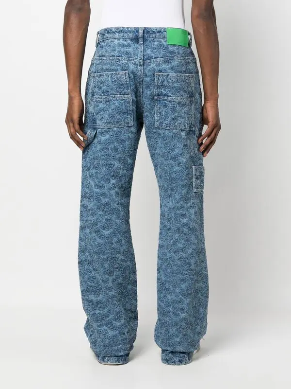 Off-White Floral-embroidery Carpenter Jeans