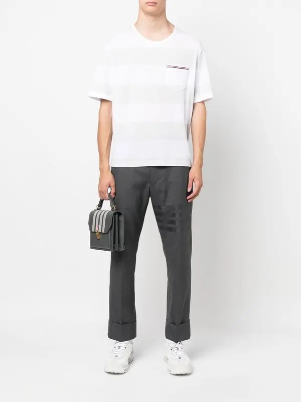 Thom Browne Rwb Pocket Striped T-shirt - Grey