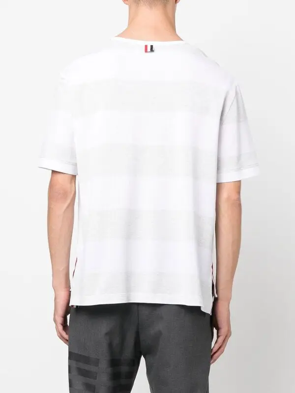 Thom Browne Rwb Pocket Striped T-shirt - Grey