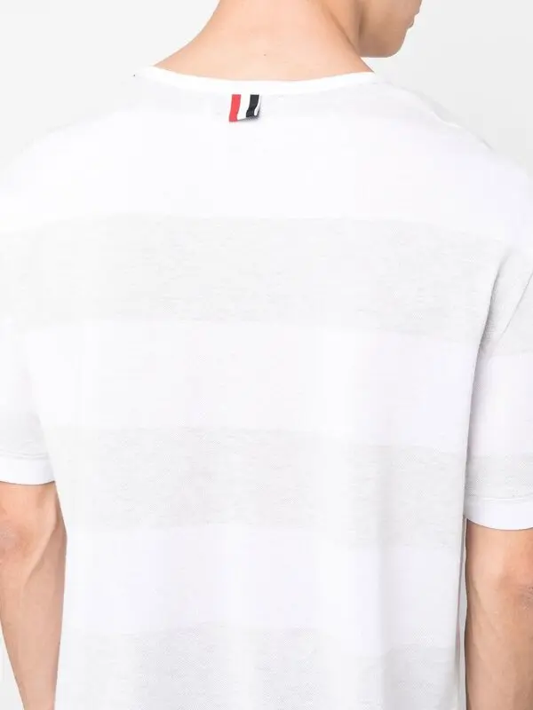 Thom Browne Rwb Pocket Striped T-shirt - Grey