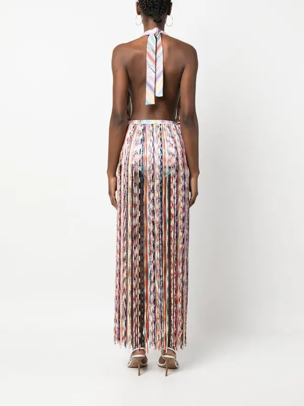Missoni Halterneck Fringed Maxi Dress - White | Editorialist