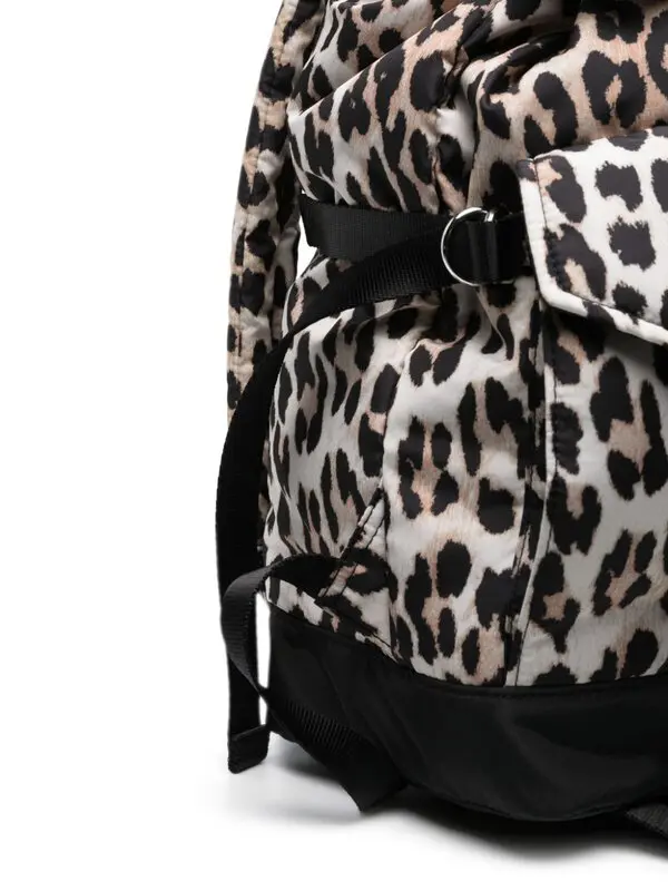 GANNI Leopard-print Backpack - Brown